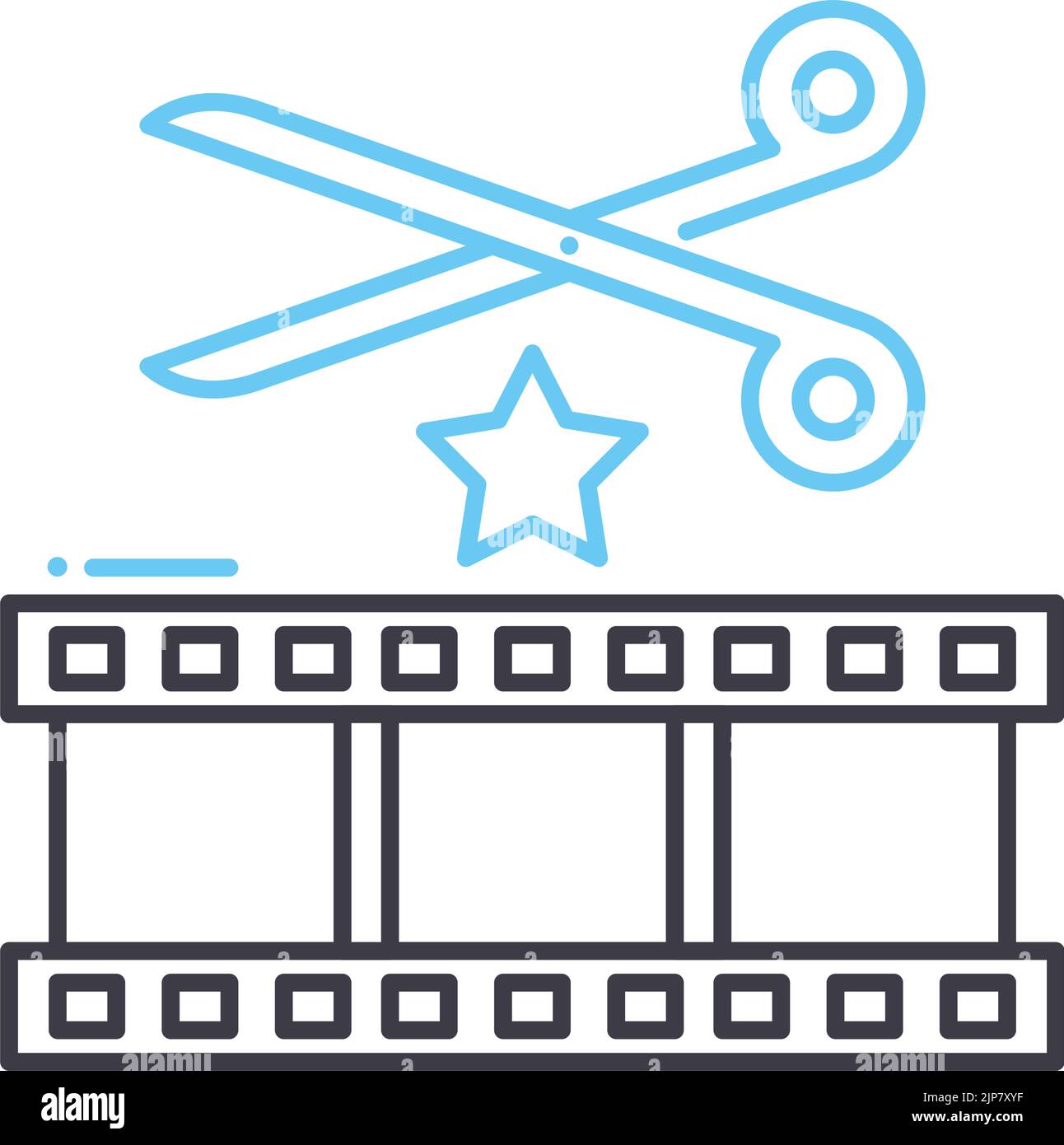 clip editing mantage line icon, outline symbol, vector illustration ...