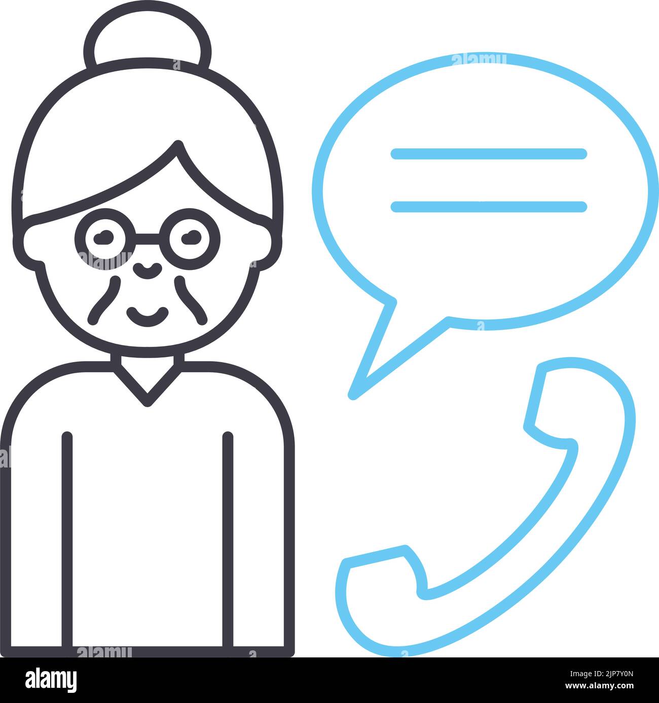 communication line icon, outline symbol, vector illustration, concept ...