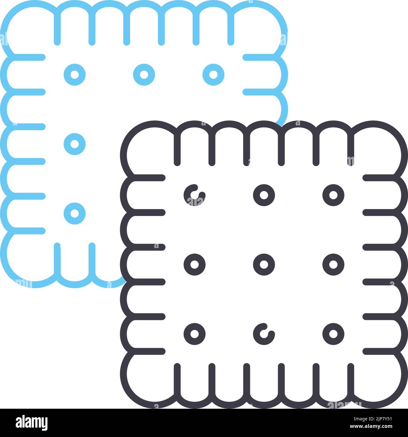 biscuit line icon, outline symbol, vector illustration, concept sign ...