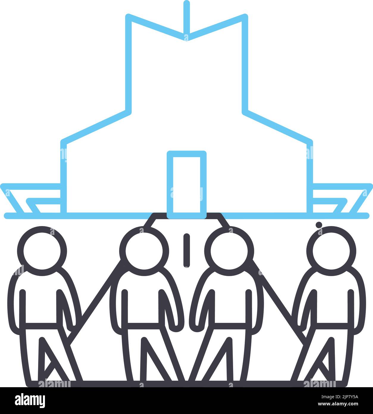 company structures line icon, outline symbol, vector illustration ...