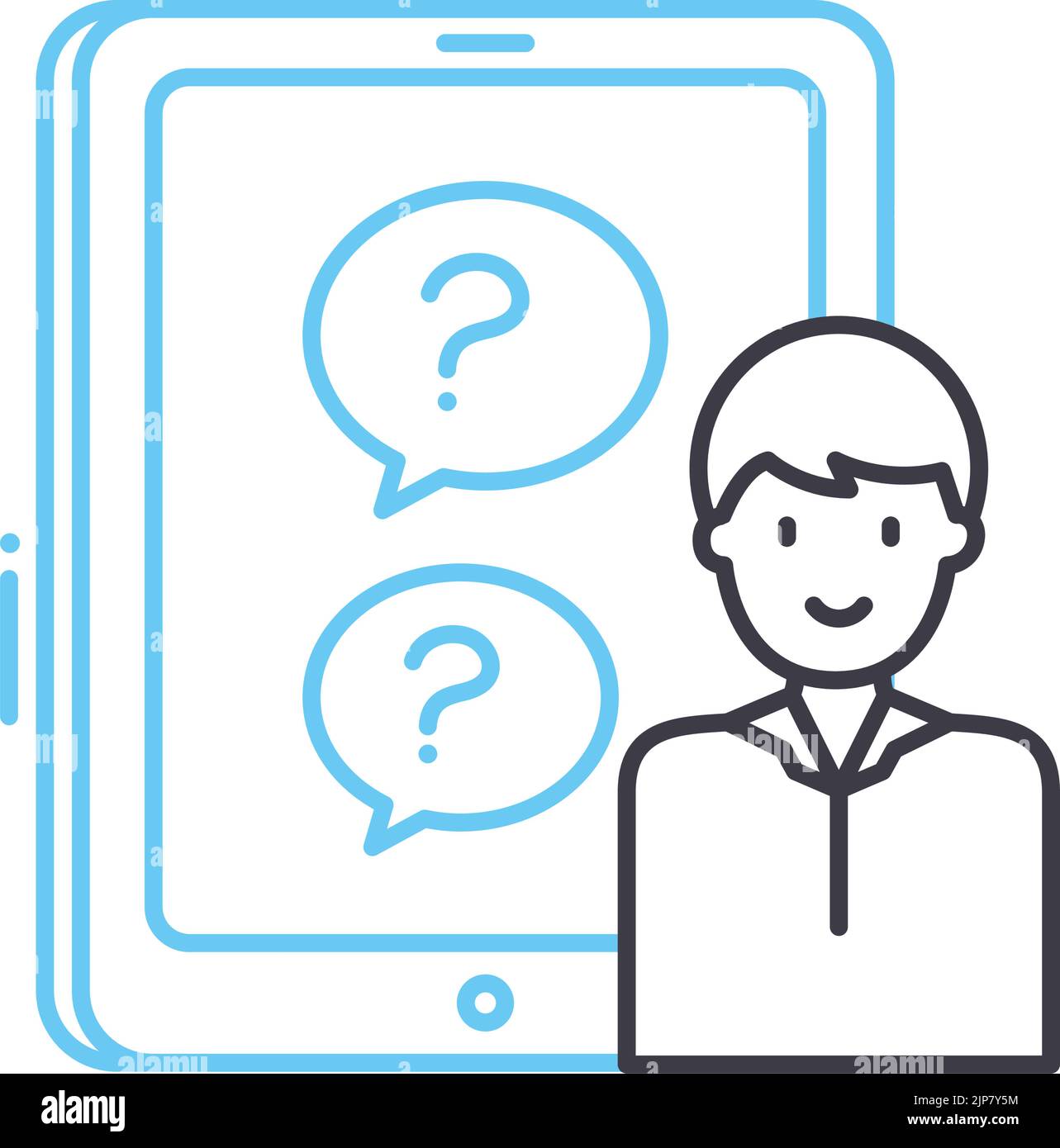 ask a question line icon, outline symbol, vector illustration, concept ...