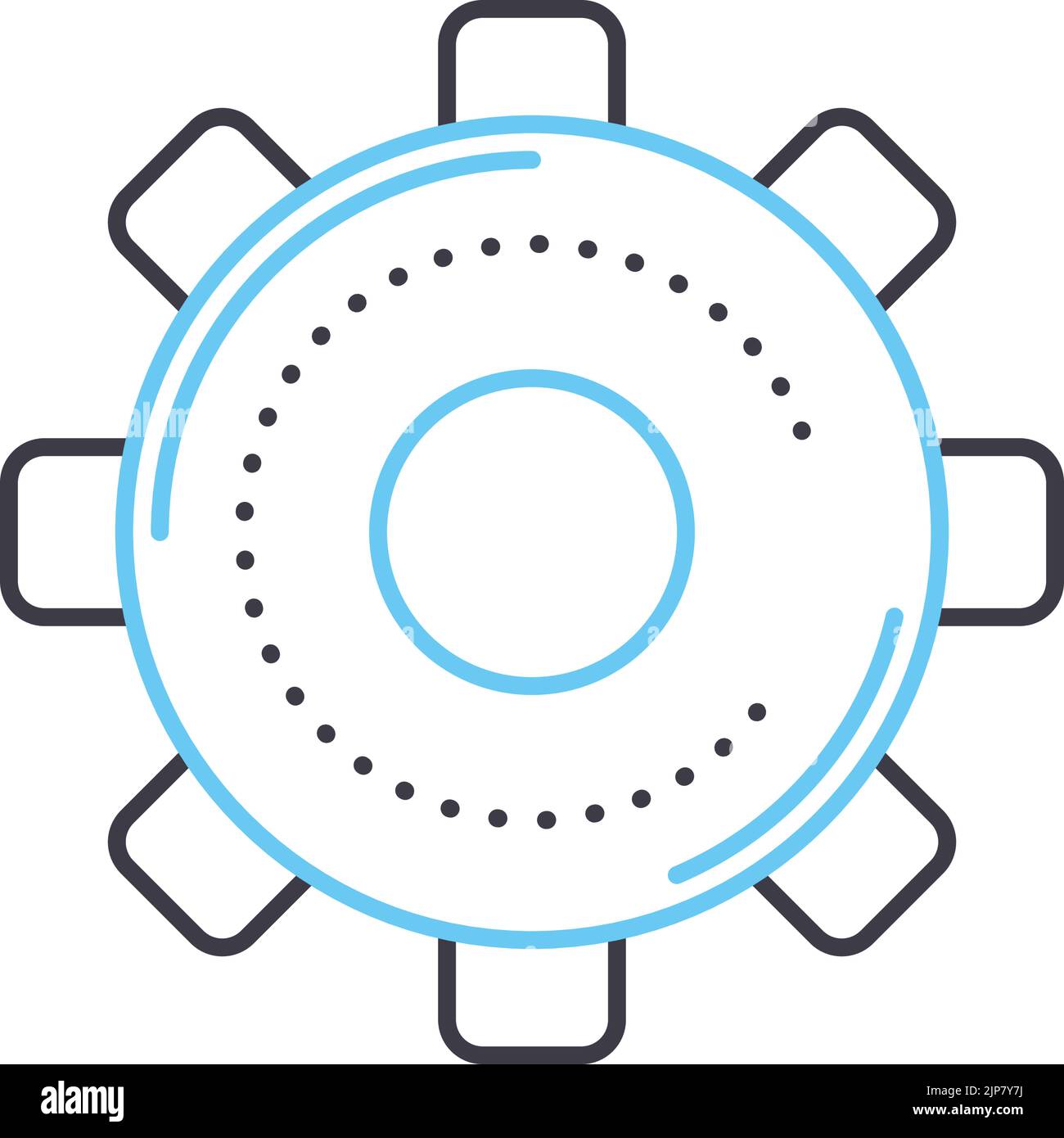 cog line icon, outline symbol, vector illustration, concept sign Stock Vector Image & Art - Alamy