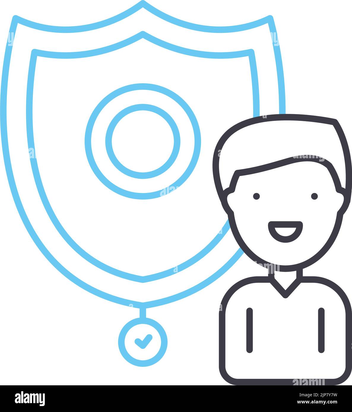 child custody line icon, outline symbol, vector illustration, concept ...