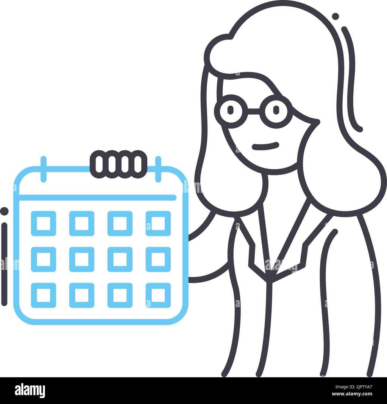 administrative line icon, outline symbol, vector illustration, concept ...