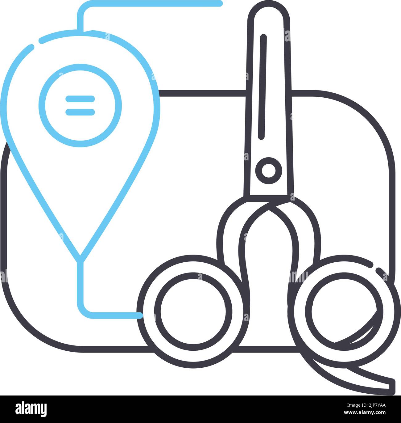 barber shop line icon, outline symbol, vector illustration, concept ...