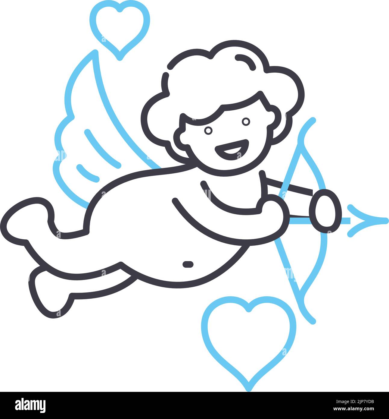 cupid line icon, outline symbol, vector illustration, concept sign ...