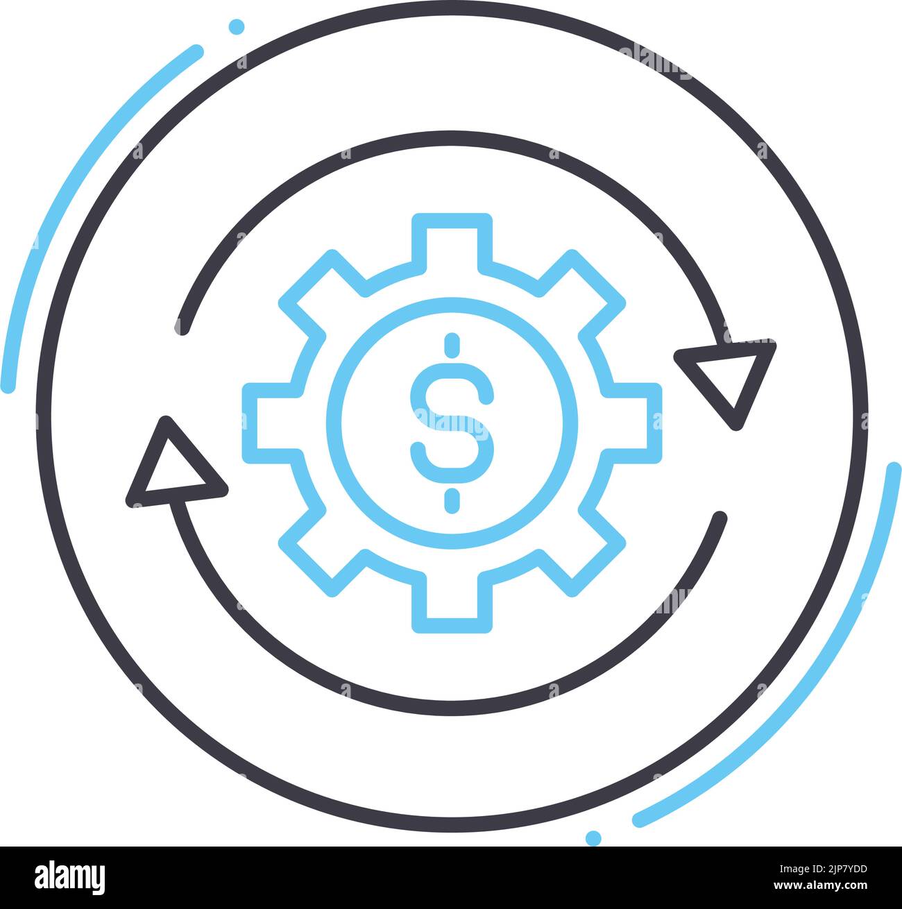business revenue line icon, outline symbol, vector illustration ...