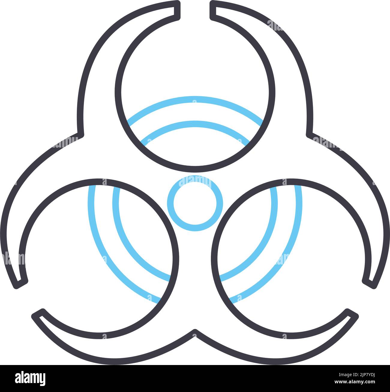 biohazard line icon, outline symbol, vector illustration, concept sign ...