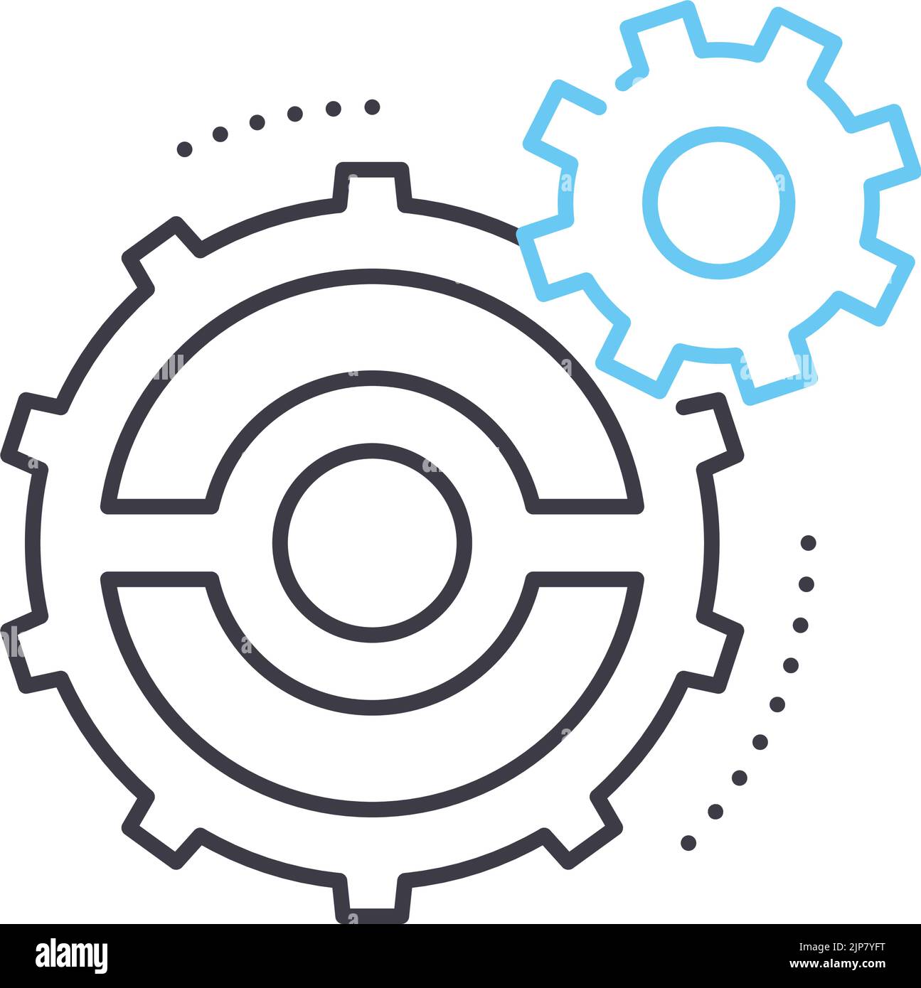 cog line icon, outline symbol, vector illustration, concept sign Stock ...