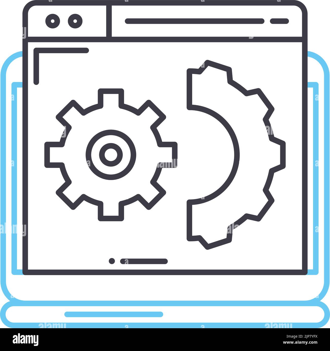 content management system line icon, outline symbol, vector illustration, concept sign Stock ...