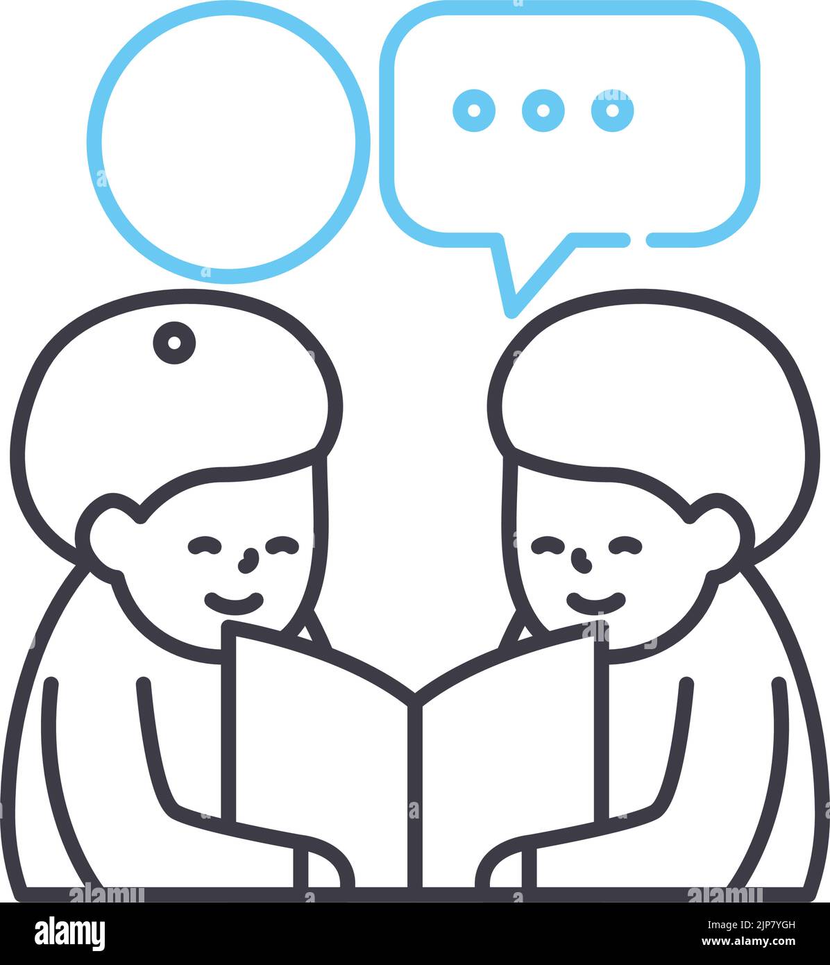 do homework line icon, outline symbol, vector illustration, concept ...