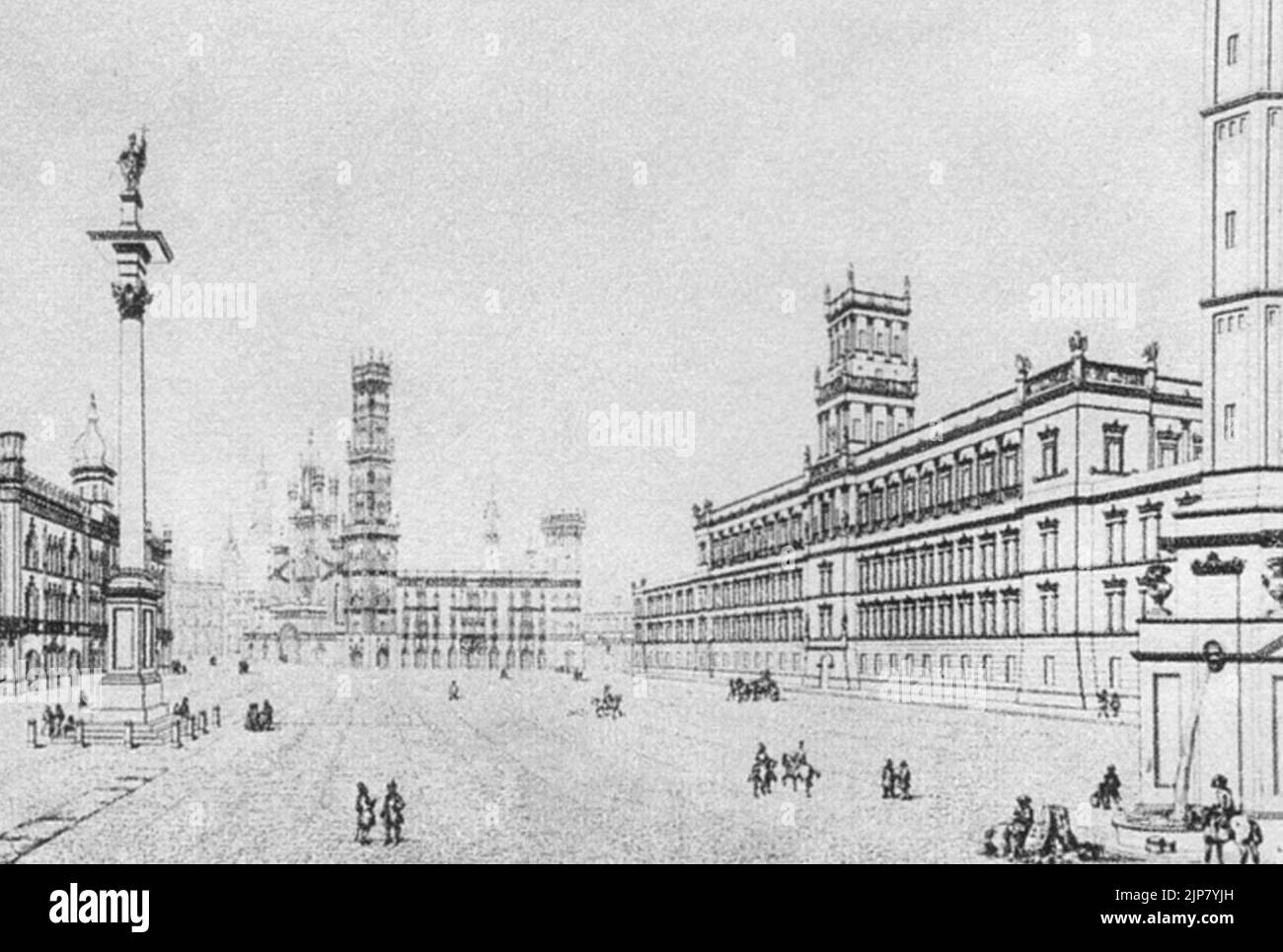 The Royal Castle in Warsaw, project from 1843 Stock Photo - Alamy