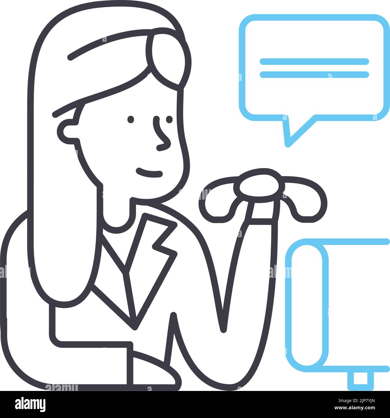 clerk line icon, outline symbol, vector illustration, concept sign ...