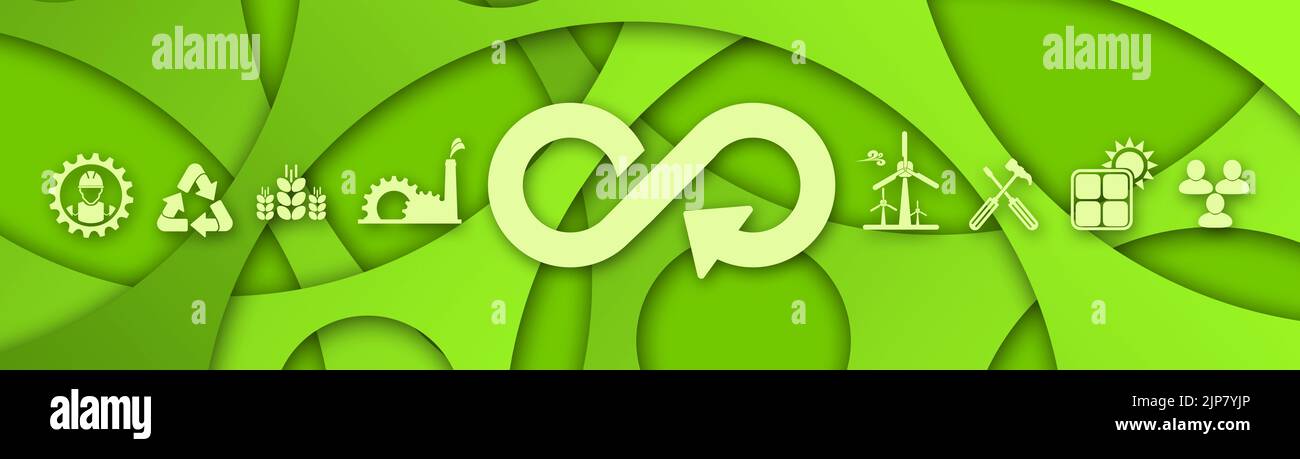 circular economy icons on white background Stock Photo - Alamy