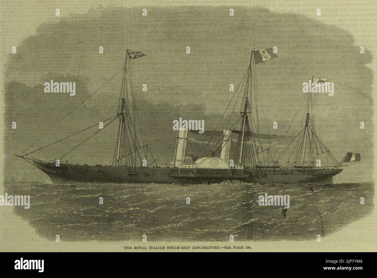The Royal Italian Steam-ship Exploratore ILN - 1863 Stock Photo - Alamy