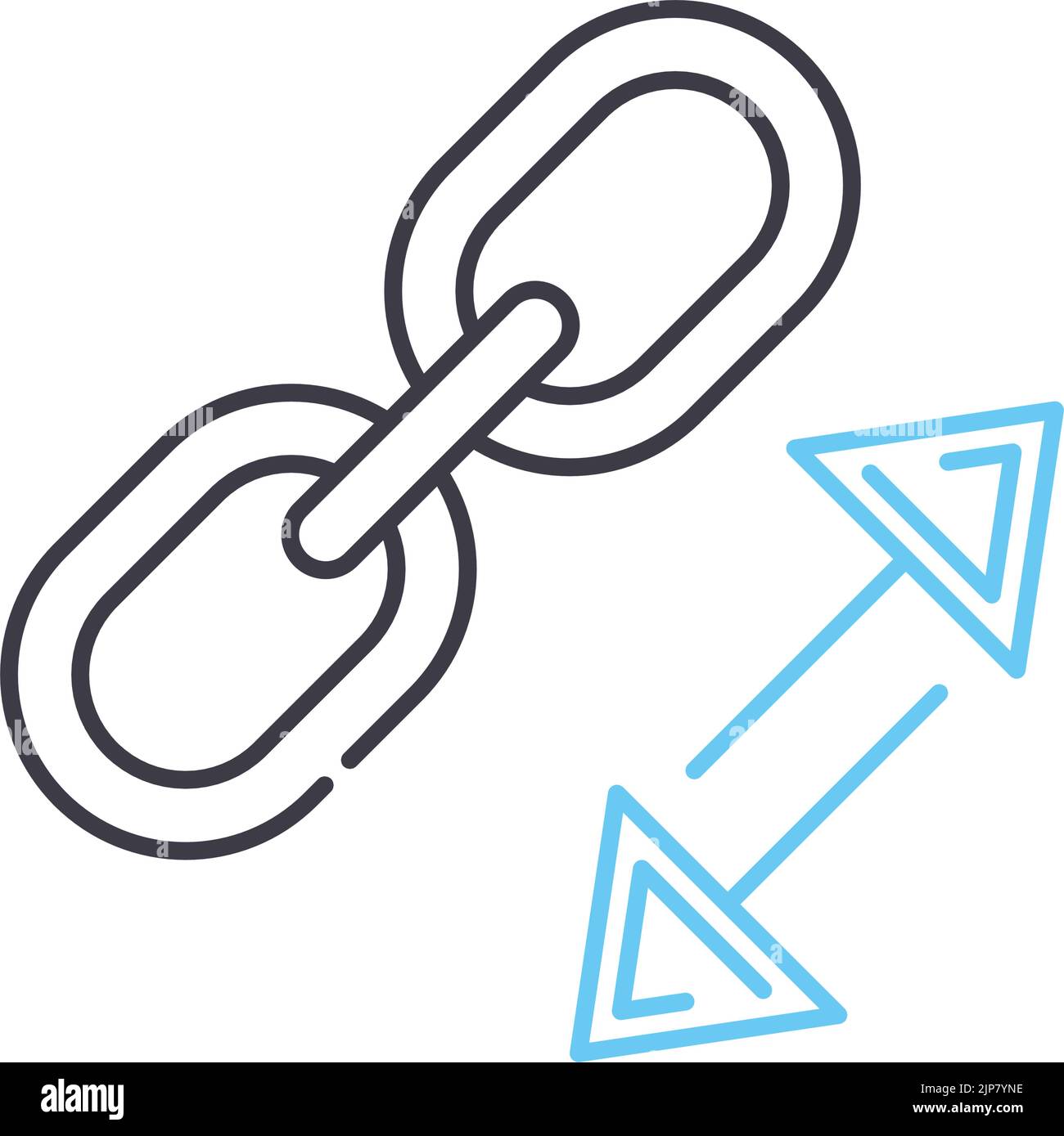 backlink line icon, outline symbol, vector illustration, concept sign ...