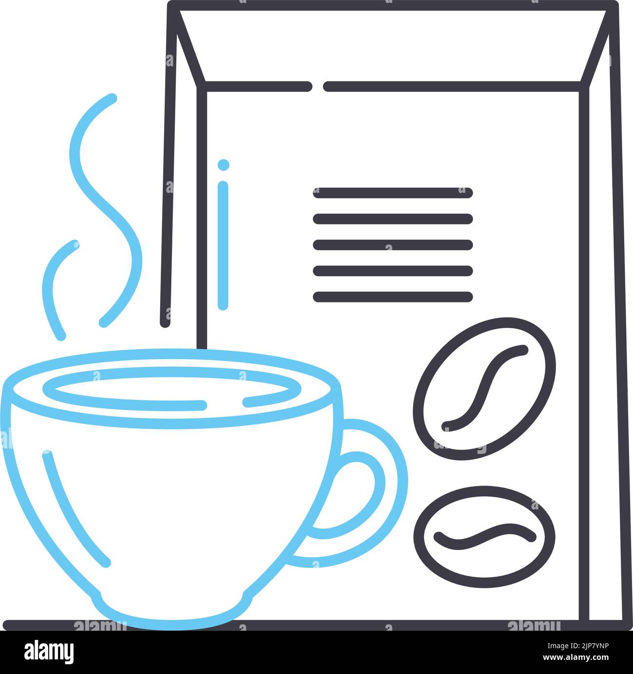 coffee break line icon, outline symbol, vector illustration, concept ...