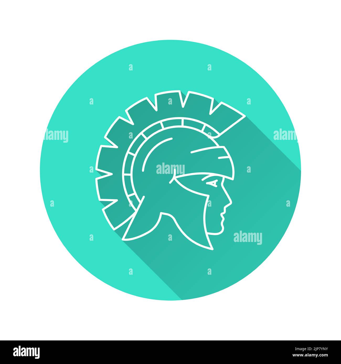 Warrior Icon Simple Illustration With Long Shadow For Graphic And Web Design Stock Vector Image
