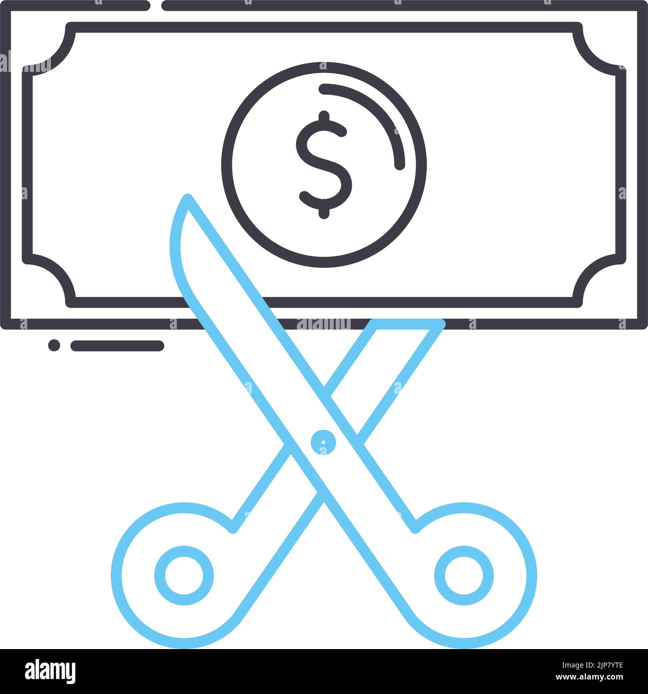 economy inflation line icon, outline symbol, vector illustration ...