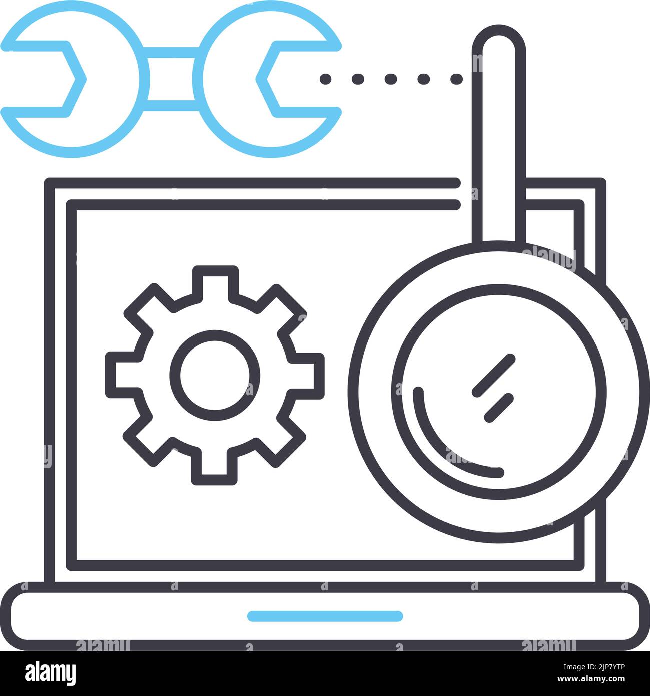 Search Optimization Line Icon Outline Symbol Vector Illustration