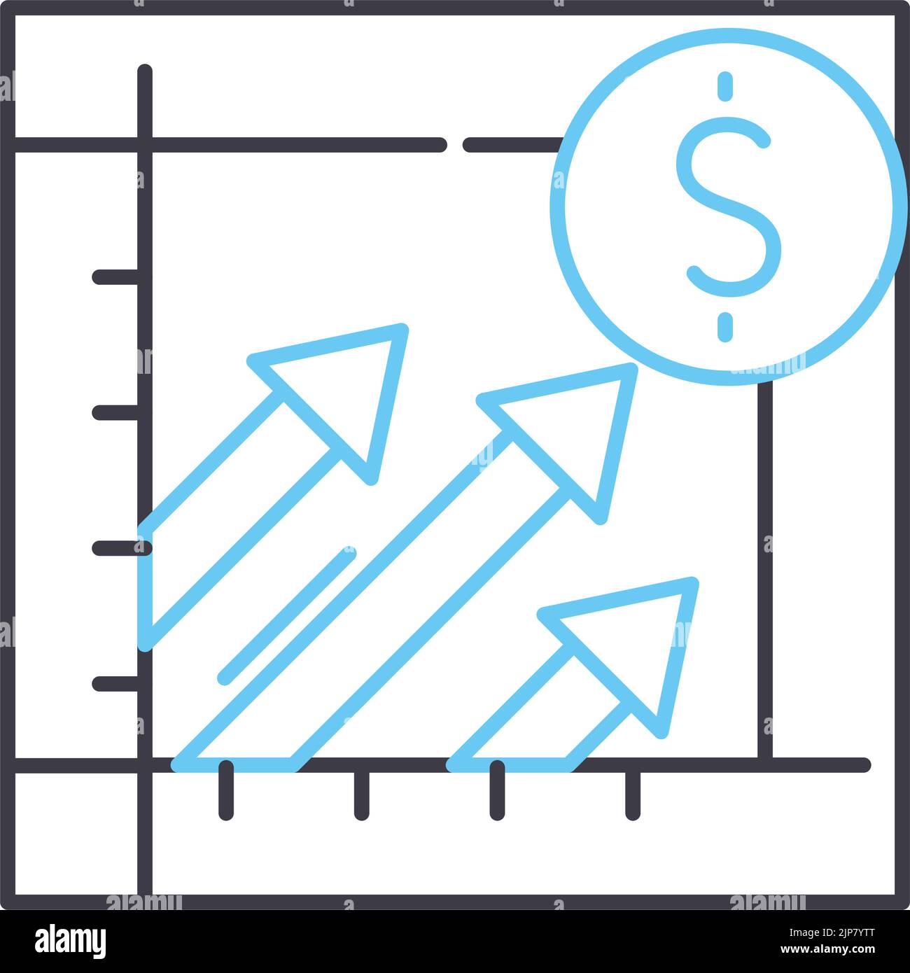 business profits presentation line icon, outline symbol, vector ...