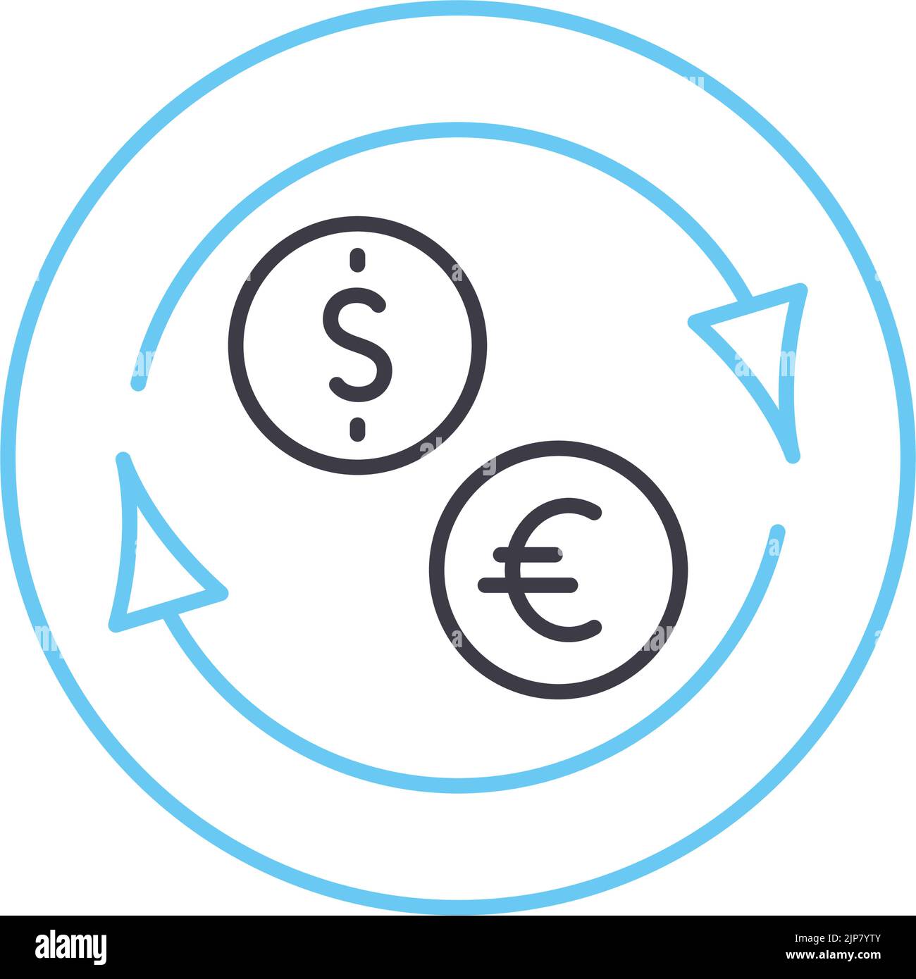 exchange line icon, outline symbol, vector illustration, concept sign ...