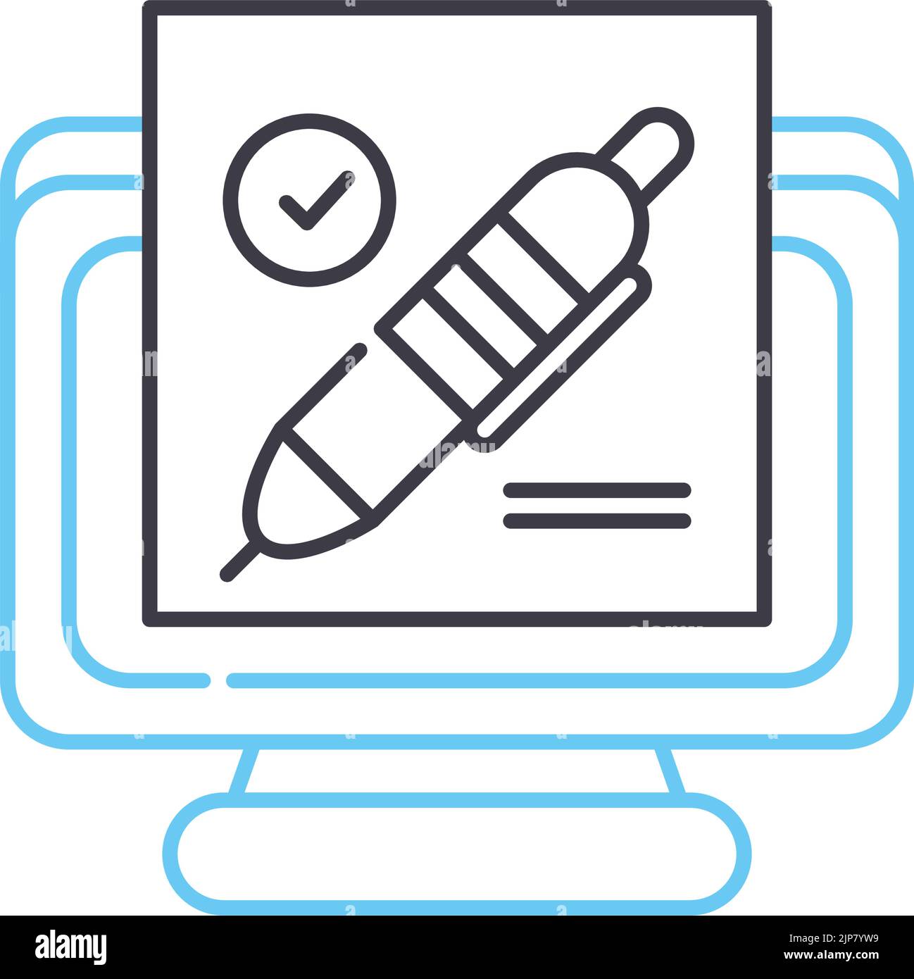 exam line icon, outline symbol, vector illustration, concept sign Stock ...