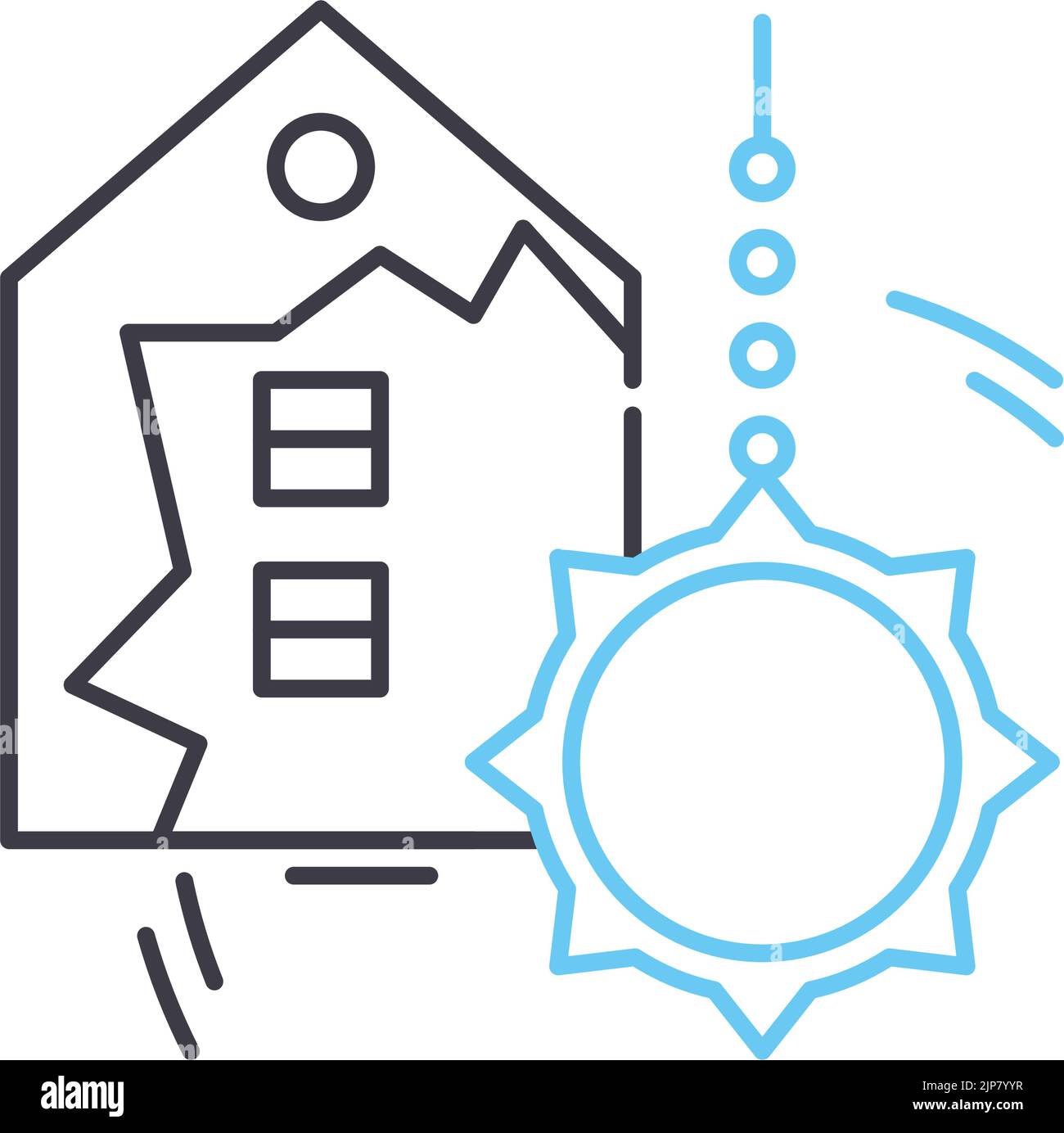 encroachment line icon, outline symbol, vector illustration, concept ...