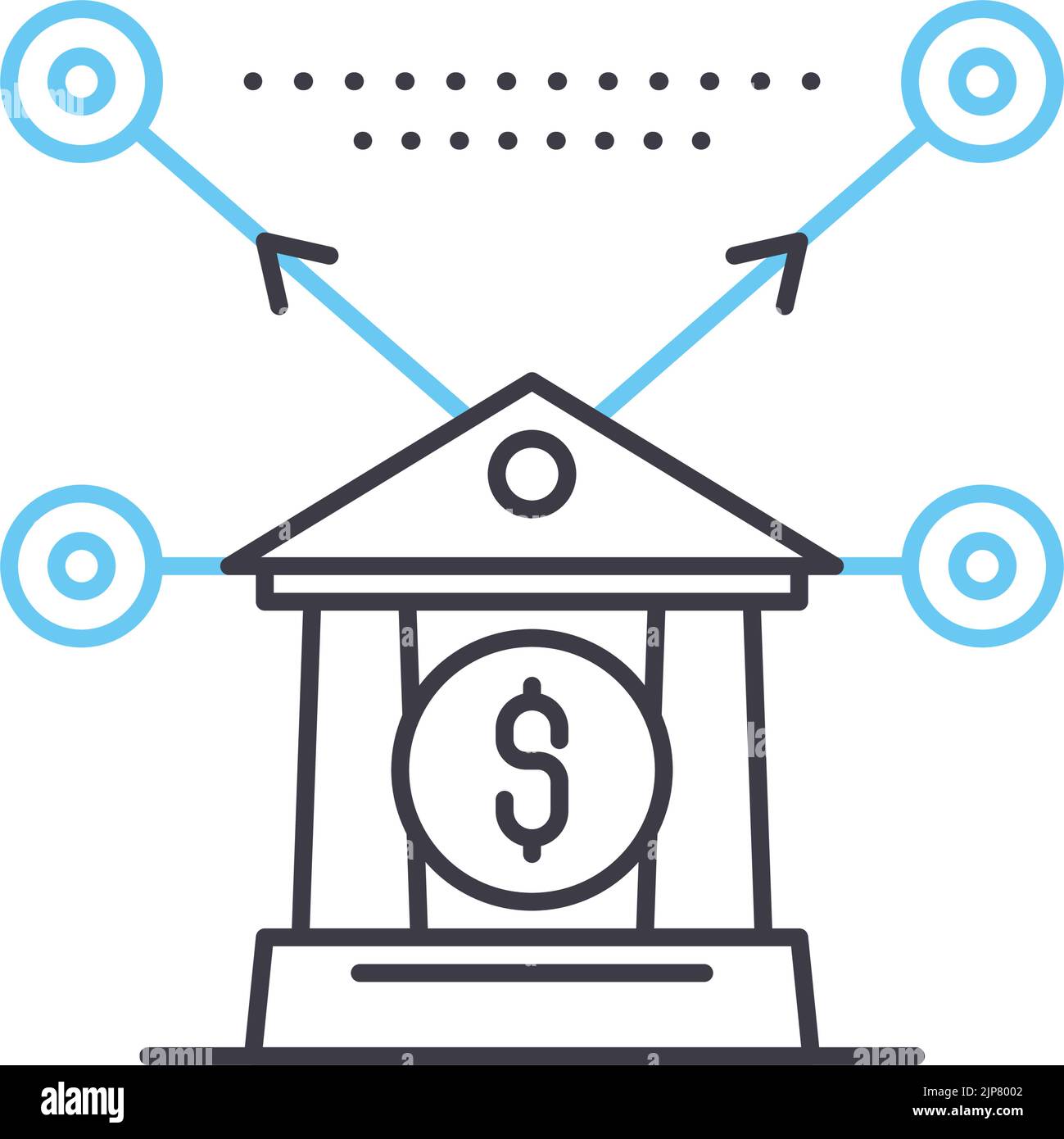 branch network line icon, outline symbol, vector illustration, concept ...