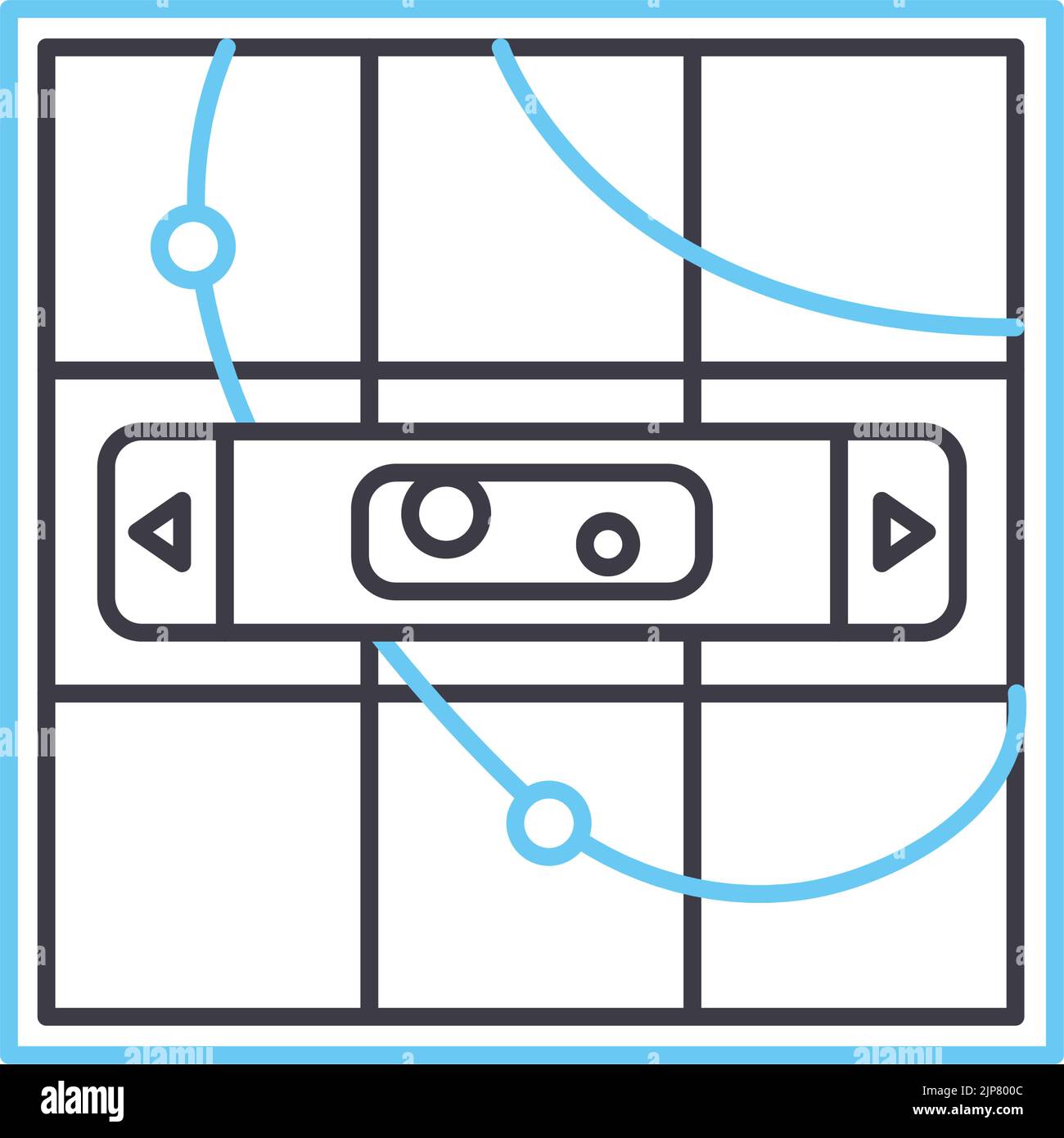curves adjustment line icon, outline symbol, vector illustration ...