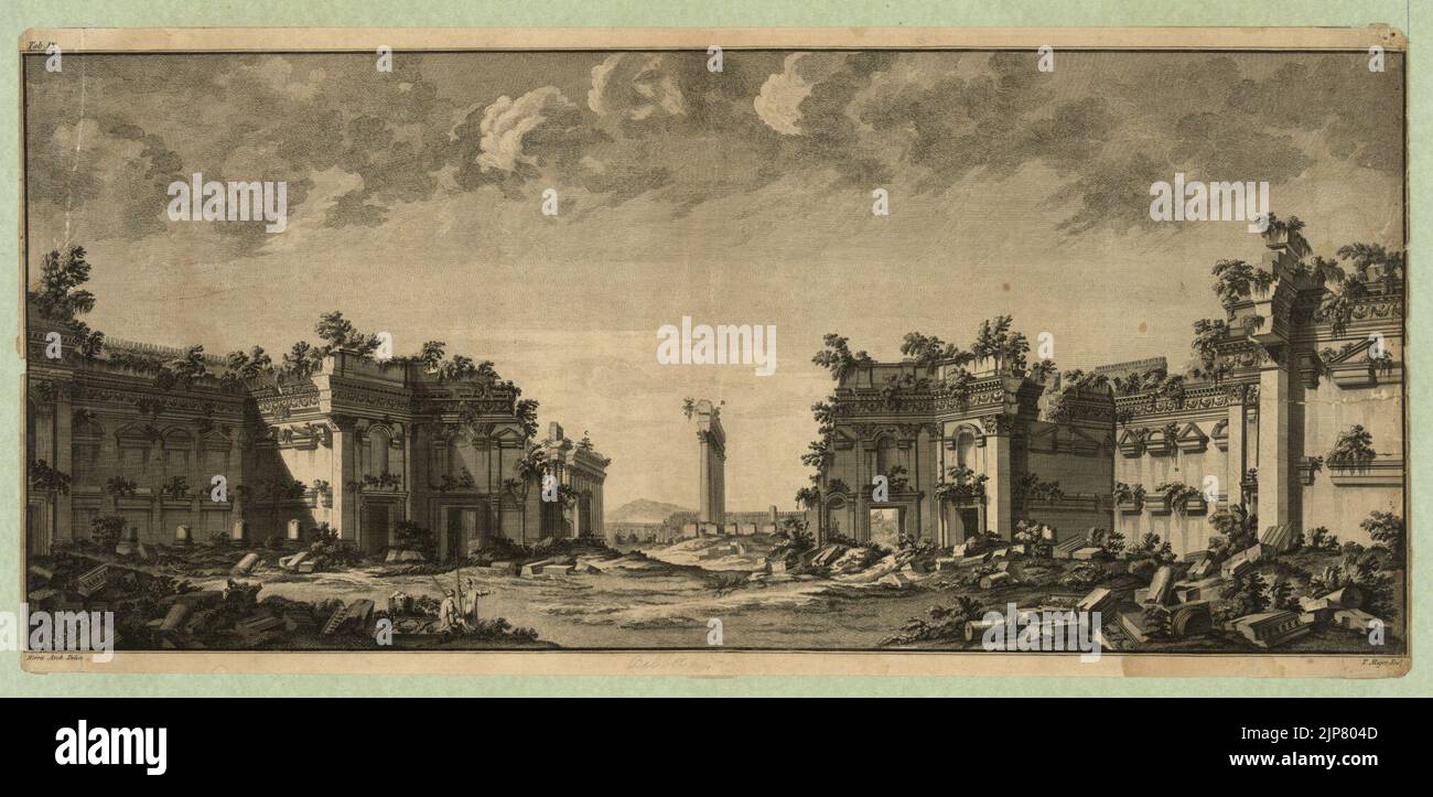 The ruins of Balbec) - Borra Arch delin. ; T. Major sculp Stock Photo ...