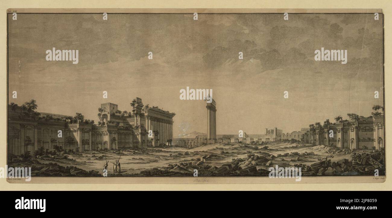 The ruins of Balbec) - Borra Arch delin. ; T. Major sculp Stock Photo ...