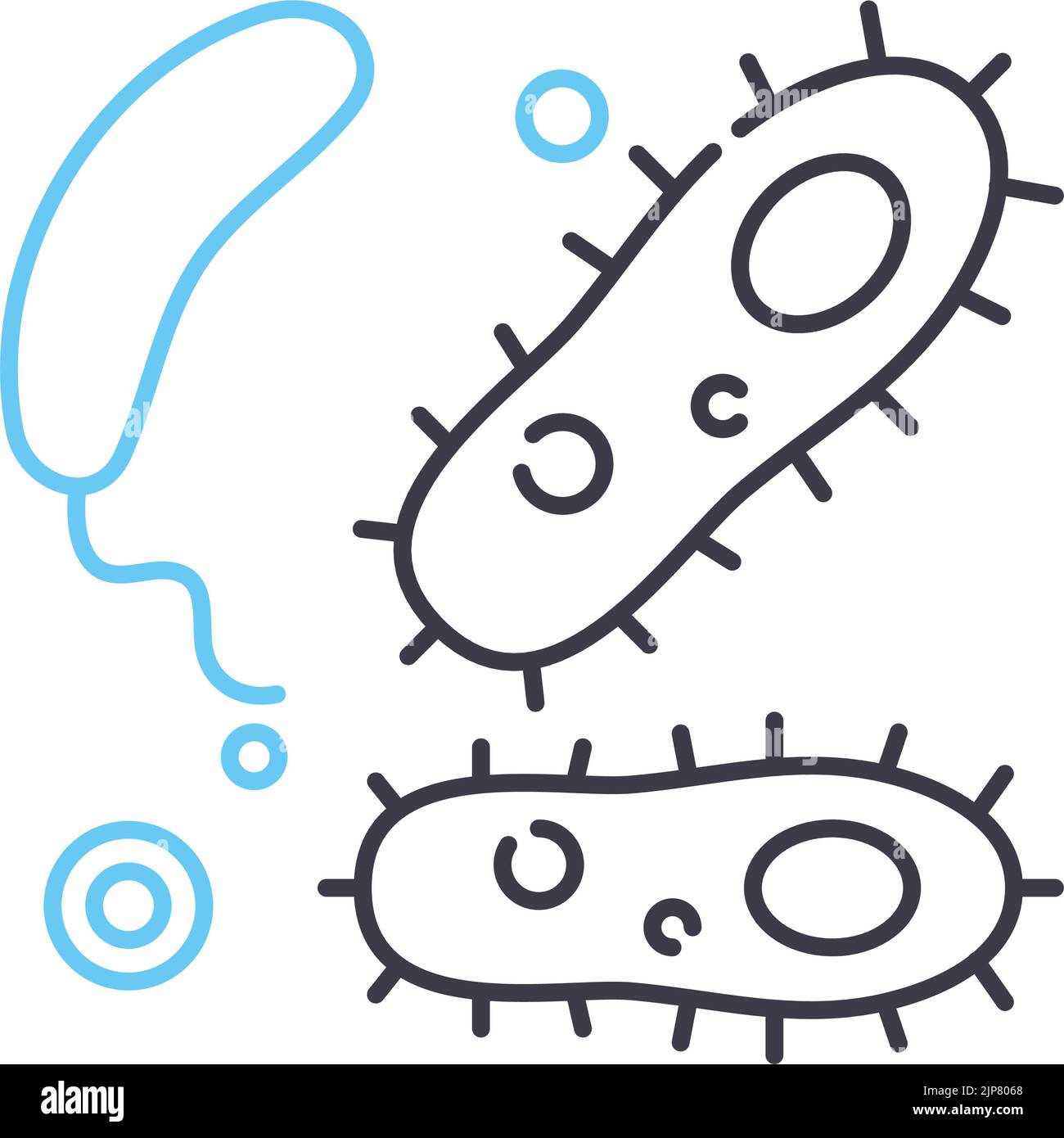 bacteria line icon, outline symbol, vector illustration, concept sign ...