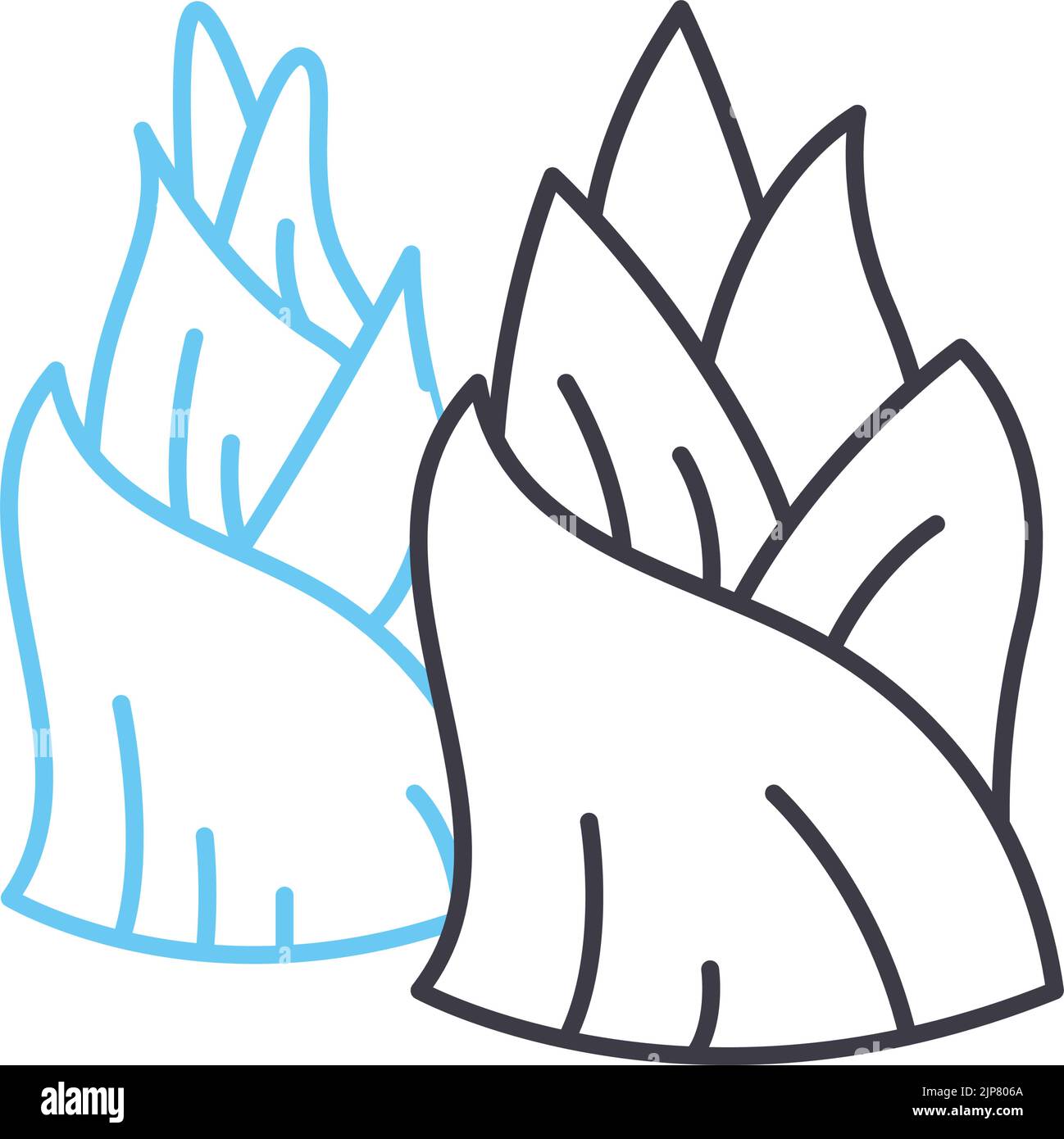 bamboo shoot line icon, outline symbol, vector illustration, concept ...
