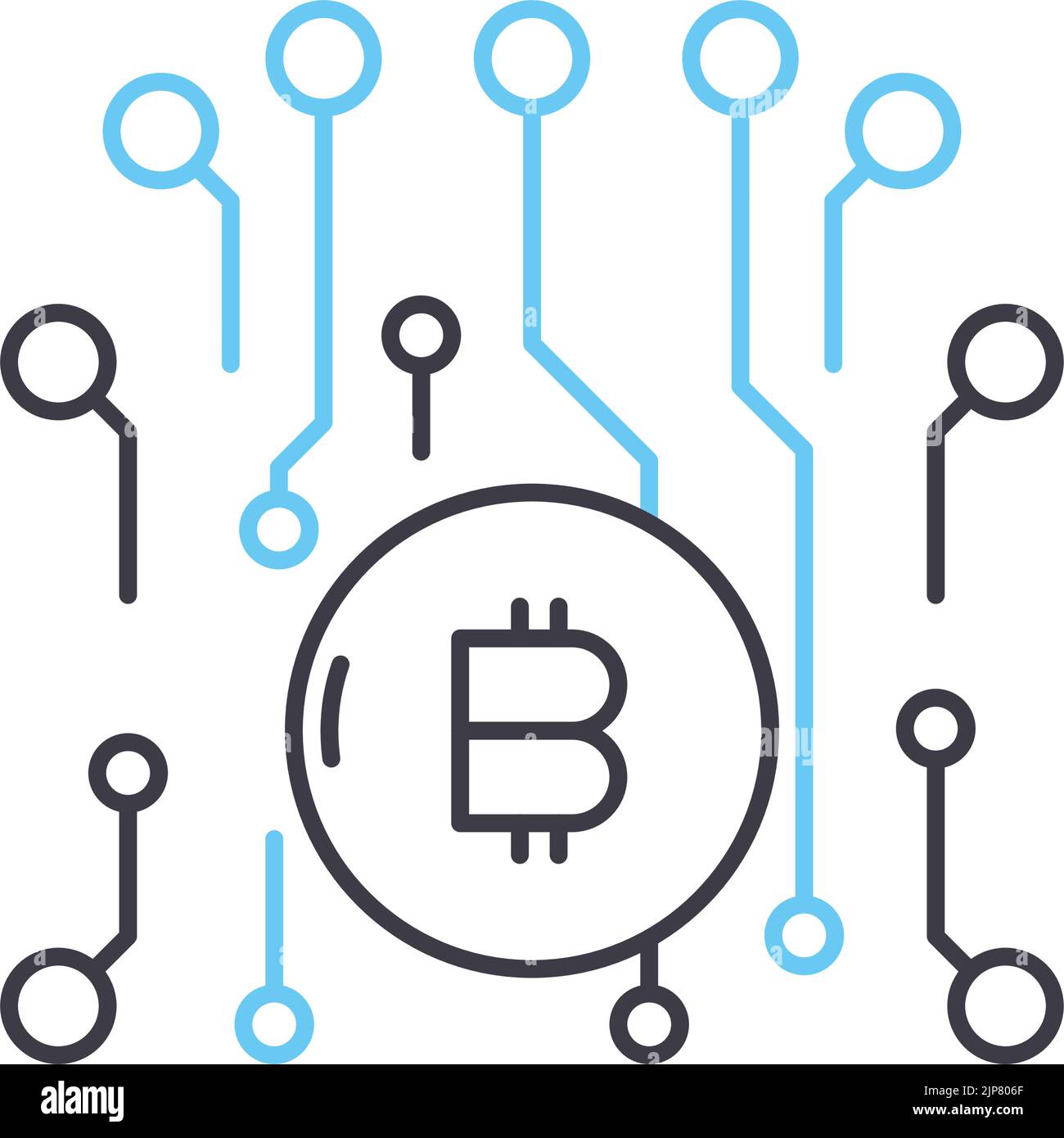 cryptocurrency mining power line icon, outline symbol, vector ... cryptocurrency mining power line icon, outline symbol, vector ...