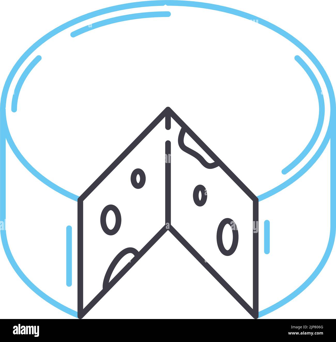 cheese line icon, outline symbol, vector illustration, concept sign ...