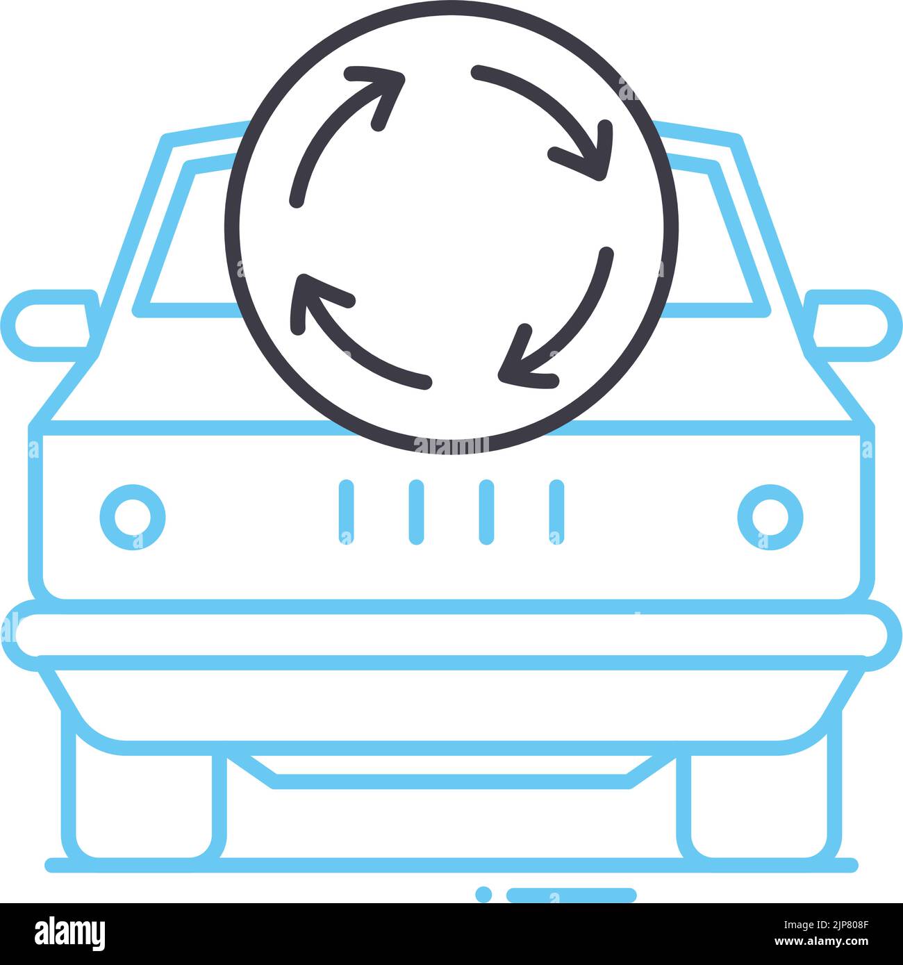 car recycling line icon, outline symbol, vector illustration, concept ...