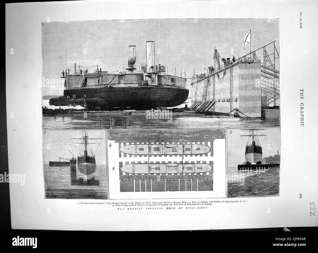 The Russian Imperial Dock Nicolaieff Vice Admiral Popoff ship 1878 ...