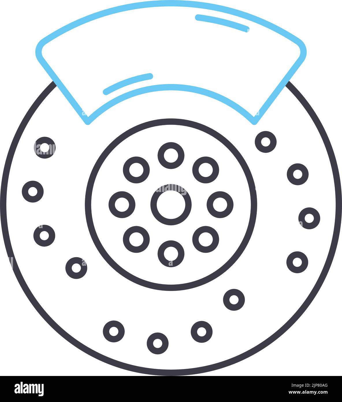 brake shoe line icon, outline symbol, vector illustration, concept sign ...