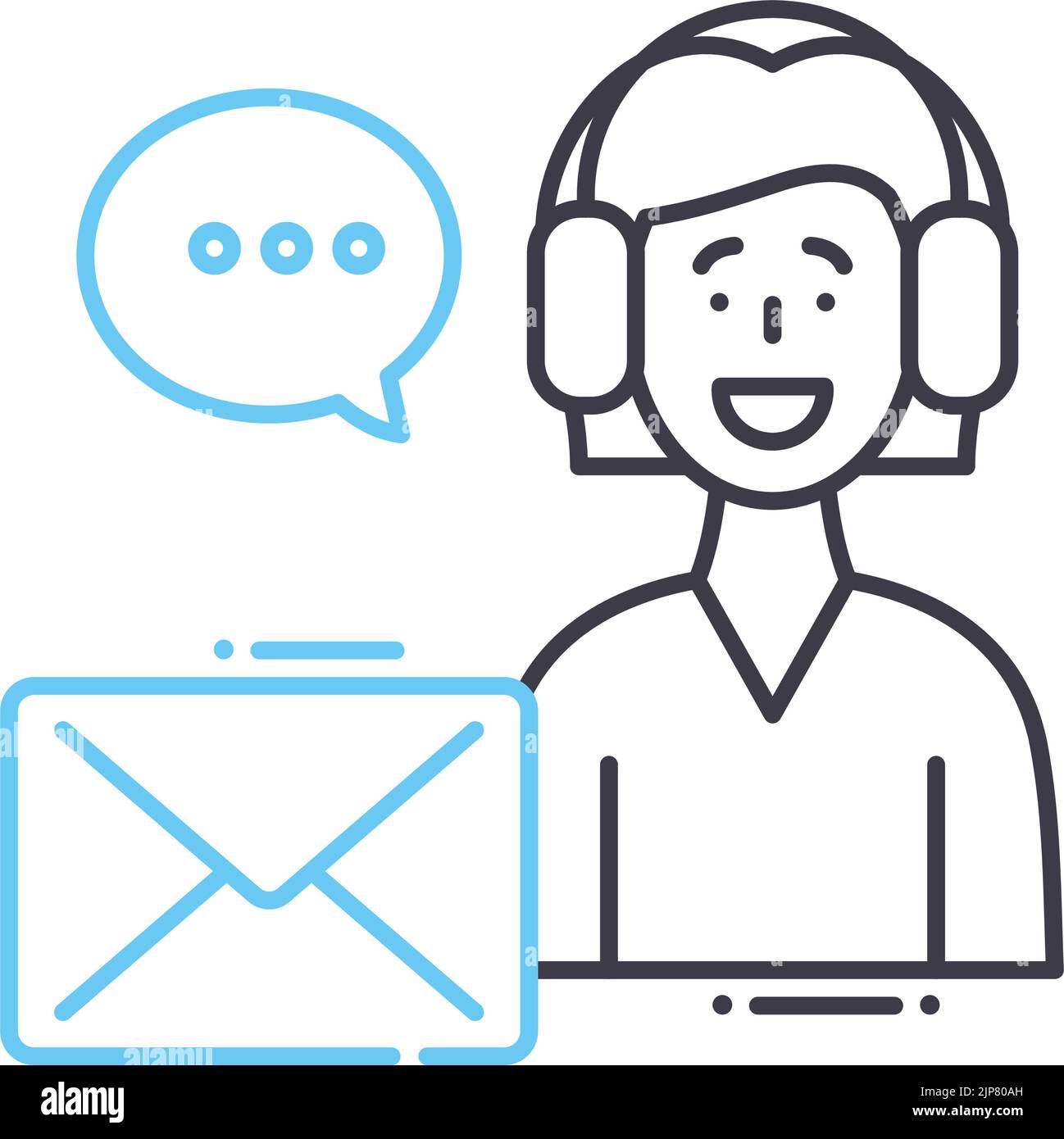 Mail technical icon outline Stock Vector Images - Alamy