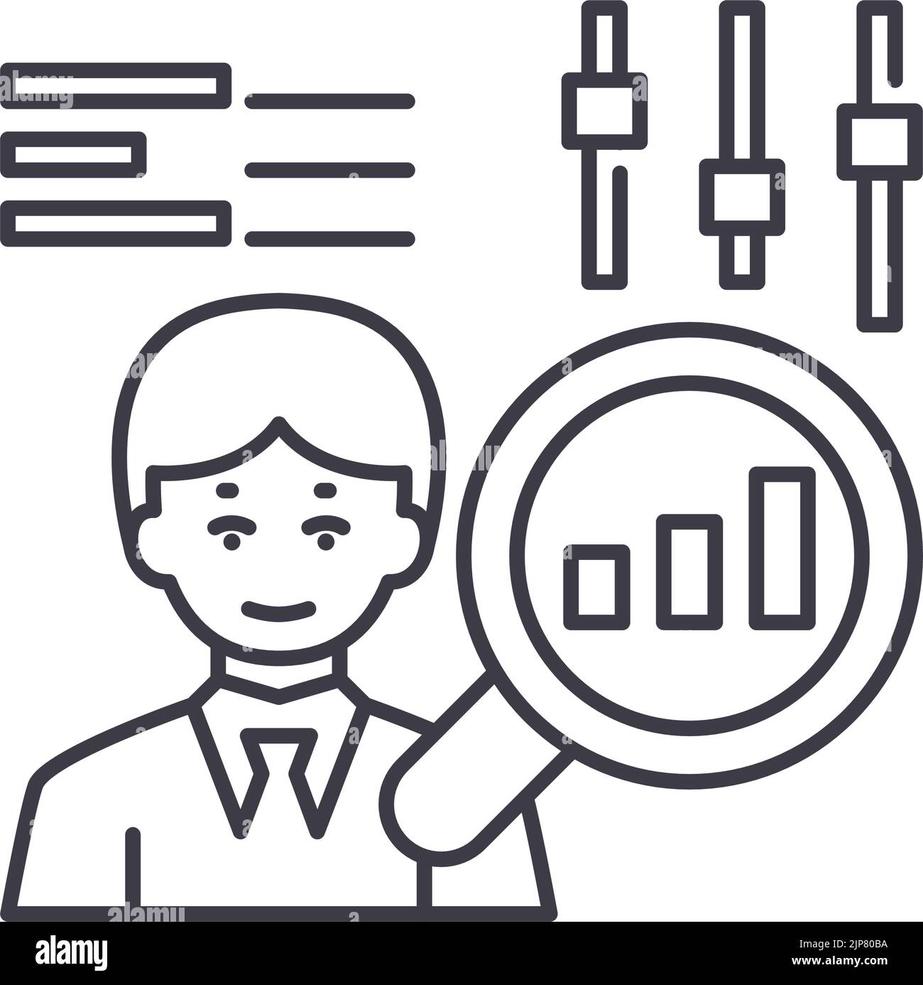 equity research line icon, outline symbol, vector illustration, concept ... equity research line icon, outline symbol, vector illustration, concept ...