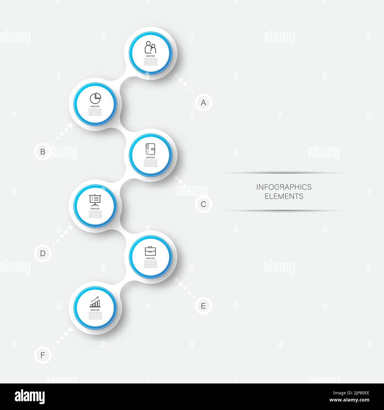 Abstract elements of graph infographic template with label, integrated ...