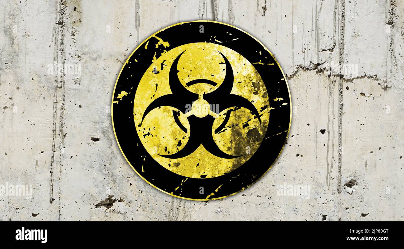 warning signs on wall background Stock Photo - Alamy