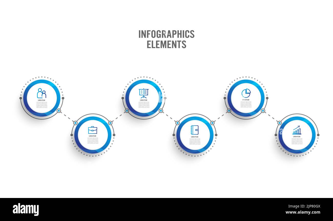 Abstract elements of graph infographic template with label, integrated ...