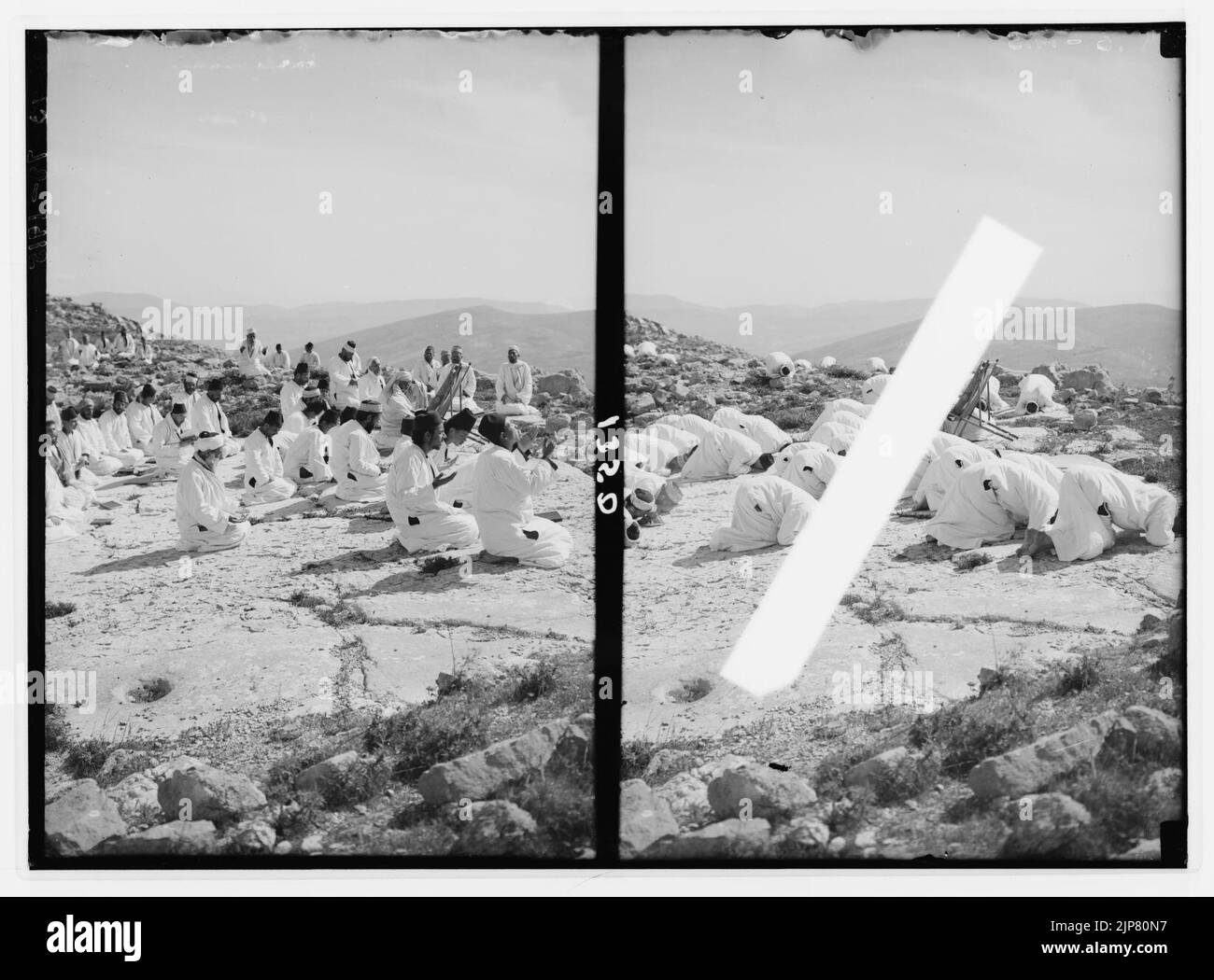 The Samaritan Passover on Mt. Gerizim. Prayer on the holy rock, on ...