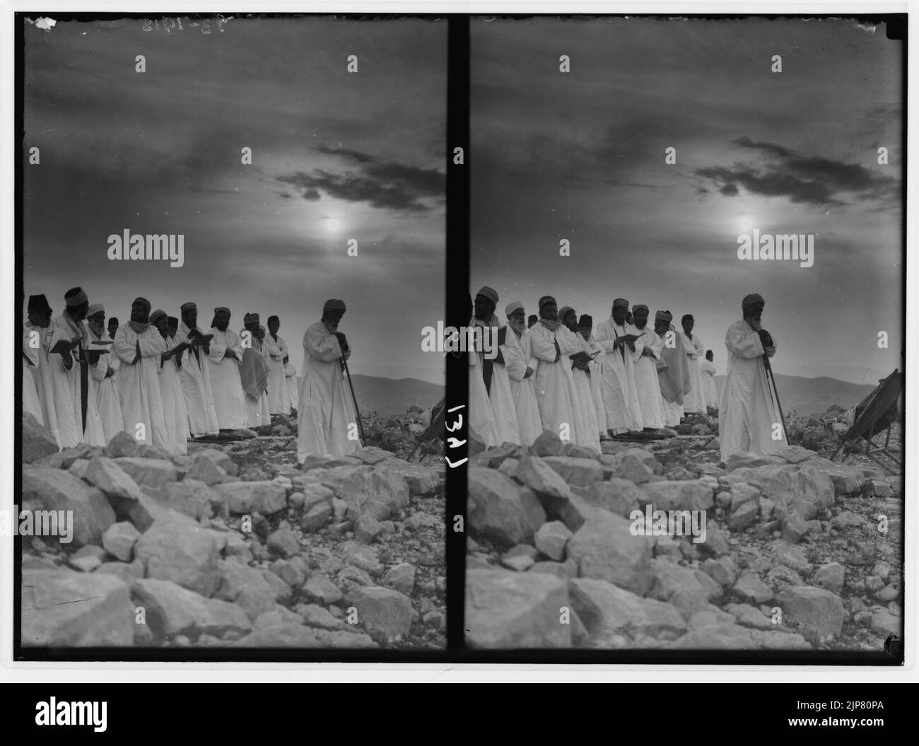 The Samaritan Passover on Mt. Gerizim. High priest leading in prayer ...