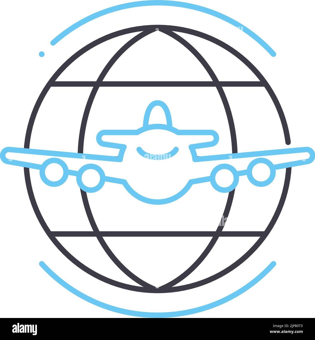 air freight line icon, outline symbol, vector illustration, concept ...