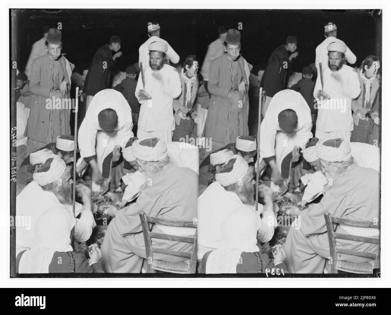 The Samaritan Passover on Mt. Gerizim. The high priest and his family ...