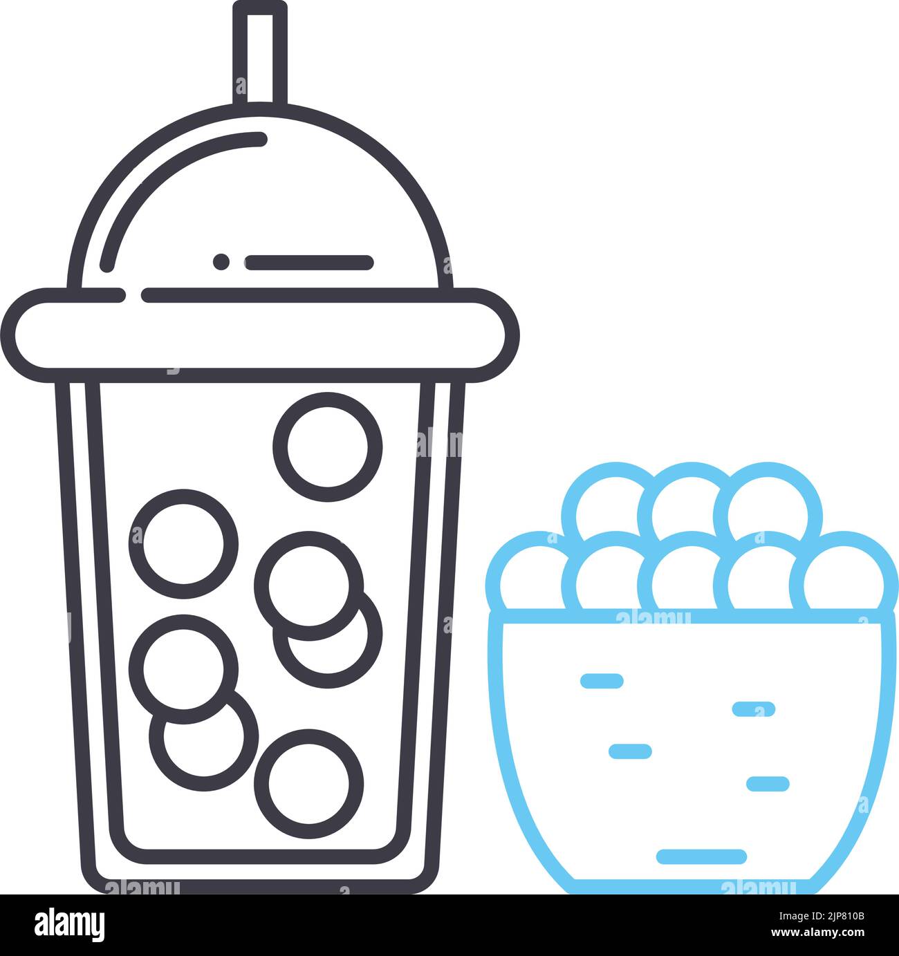 boba line icon, outline symbol, vector illustration, concept sign Stock ...