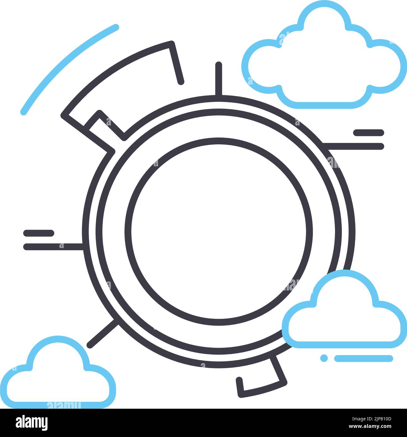 cloud technology line icon, outline symbol, vector illustration ...